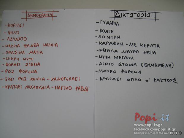 Δημοκρατία - Δικτατορία ( πως τις ζωγράφισαν τα παιδιά ) - Popi-it.gr